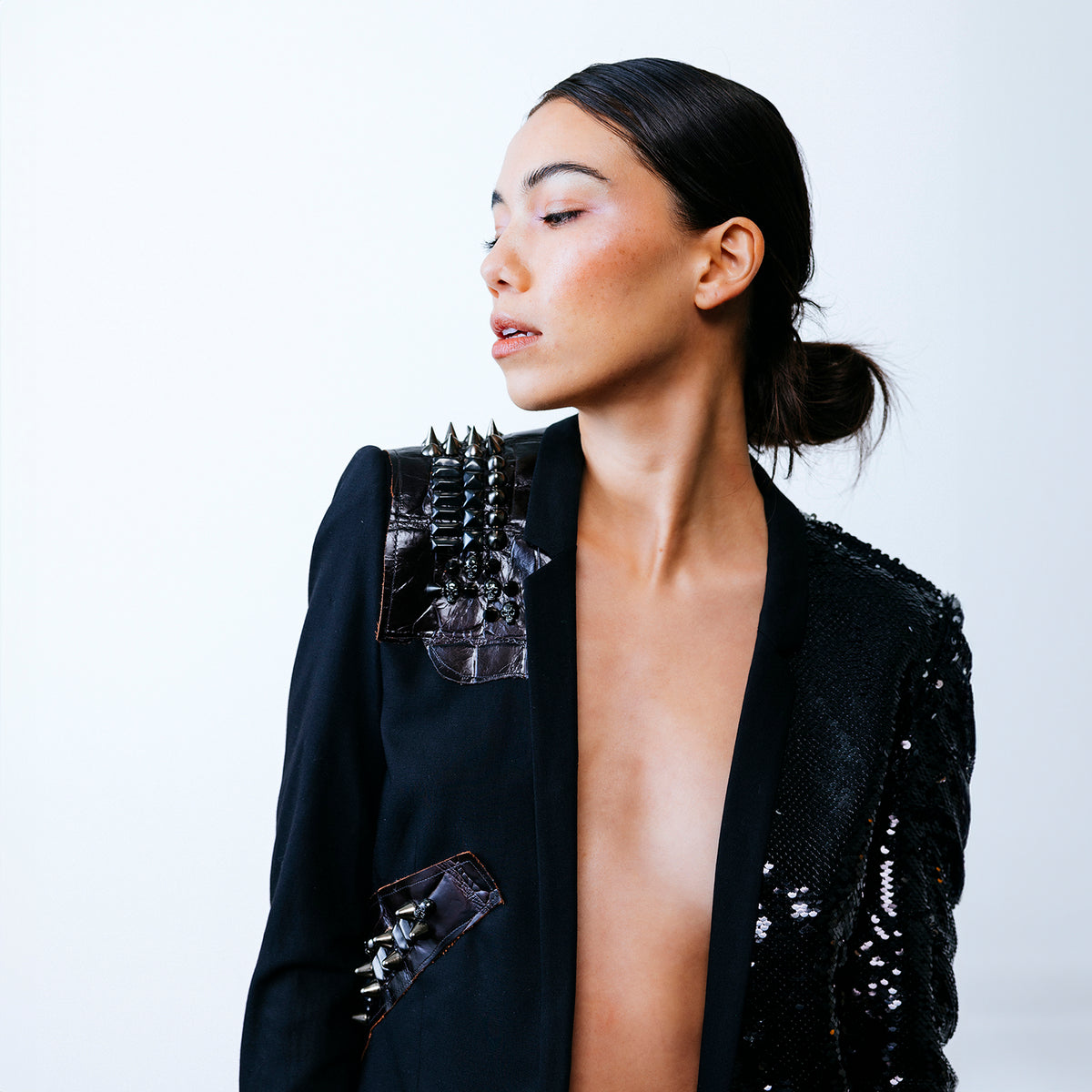 Sequin Leather Split Blazer [Collection] – Tinsel Arcade