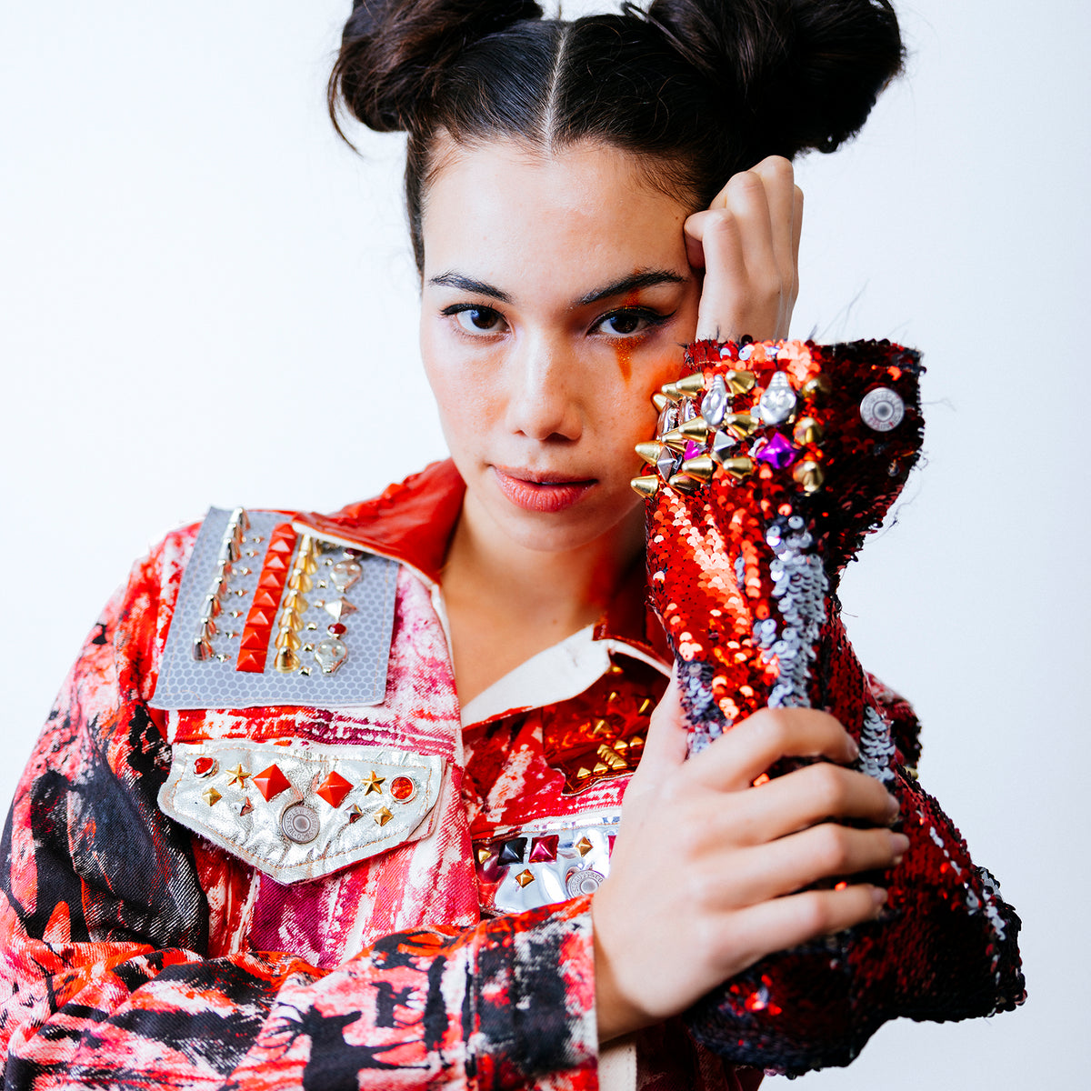 Neonite Denim Jacket - Red – Tinsel Arcade